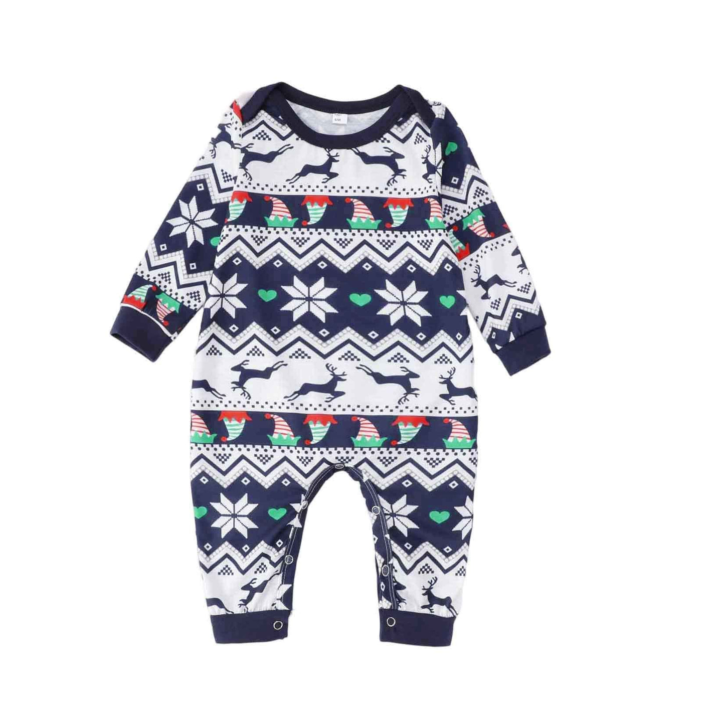 Blauwe Elch Elf Bijpassende Familie Kerst Pyjama's